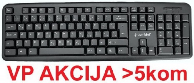 KB-U-103-YU Gembird Standardna tastatura SRB (YU) layout black USB