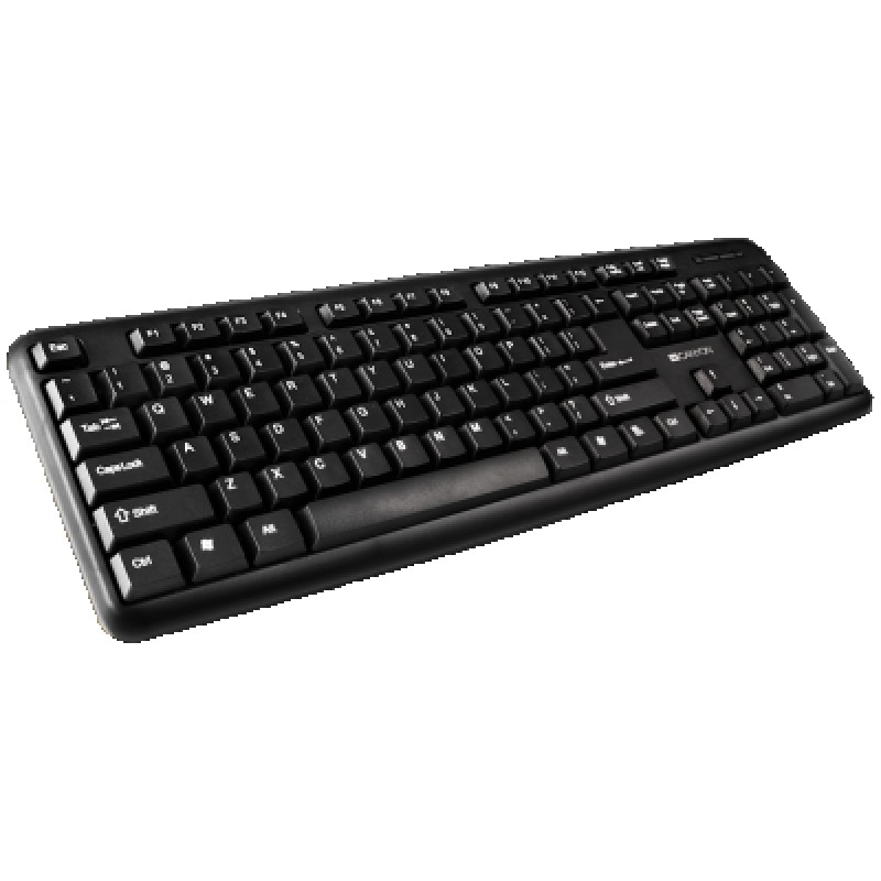 CANYON Wired Keyboard, 104 keys, USB2.0, Black, cable length 1.3m, 443*145*24mm, 0.37kg, Adriatic ( CNE-CKEY01-AD )