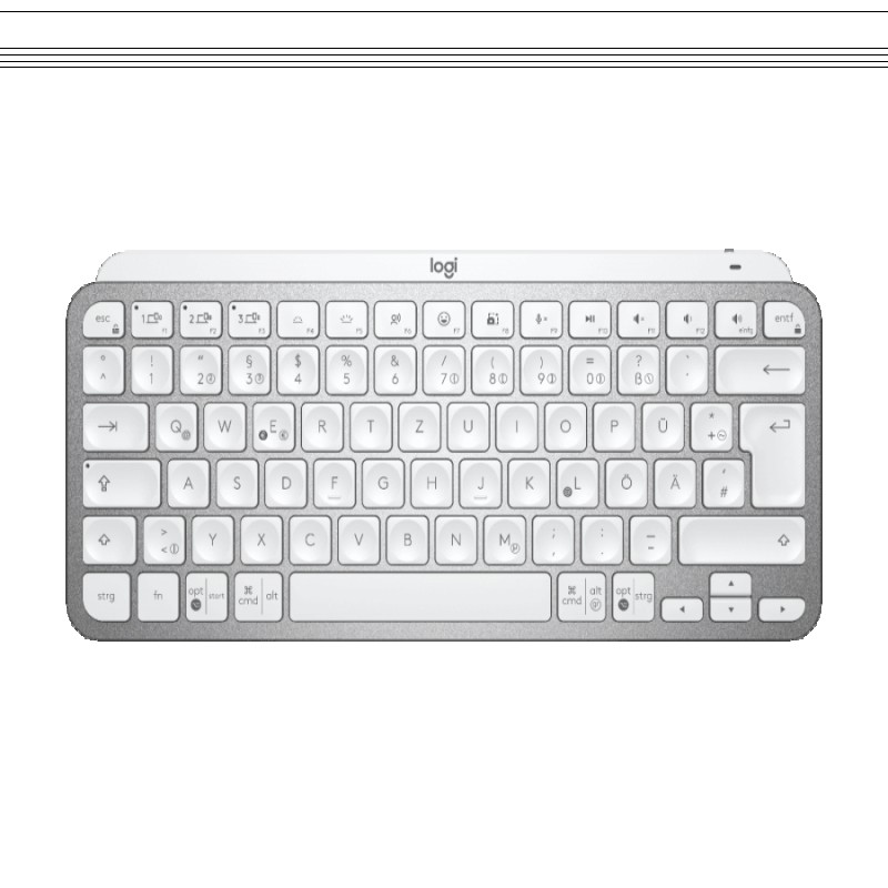 LOGITECH MX Keys Mini Minimalist Wireless Illuminated Keyboard - PALE GREY - US INTL - 2.4GHZ BT - INTNL ( 920-010499 )