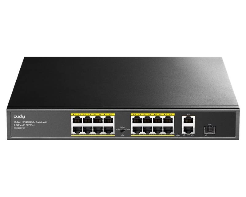 CUDY FS1018PS1 16-Port 10 100M PoE+ Switch with 1 Combo SFP Port