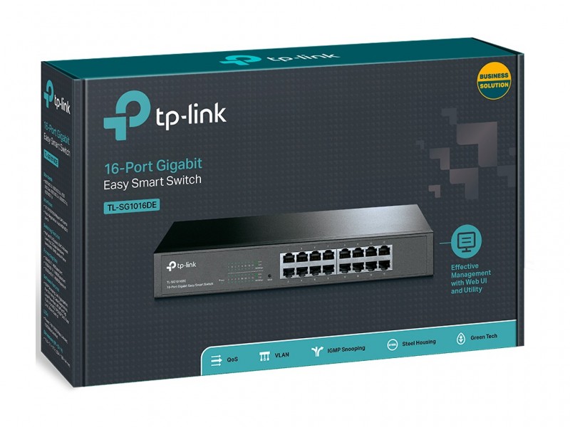 Switch TP-LINK TL-SG1016DE Gigabit/16x RJ45/10/100/1000Mbs/eSmart/Rackmount metalno kuciste (TL-SG1016DE)