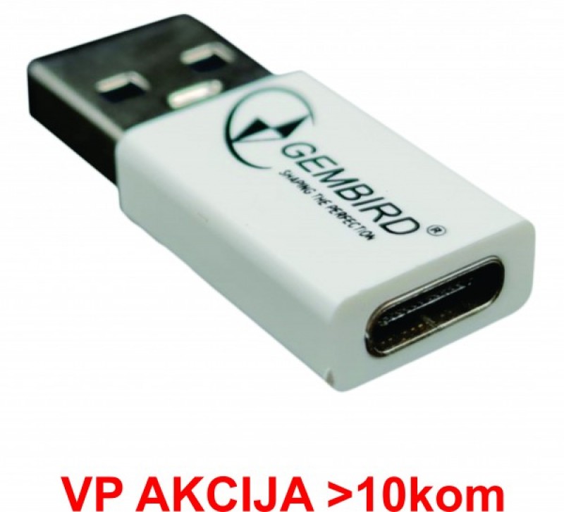 CCP-USB3-AMCM-0M Gembird USB 3.1 AM to Type-C female adapter cable, White