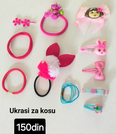 Ukrasi za kosu roze Dora Zeka - šnale i gumice