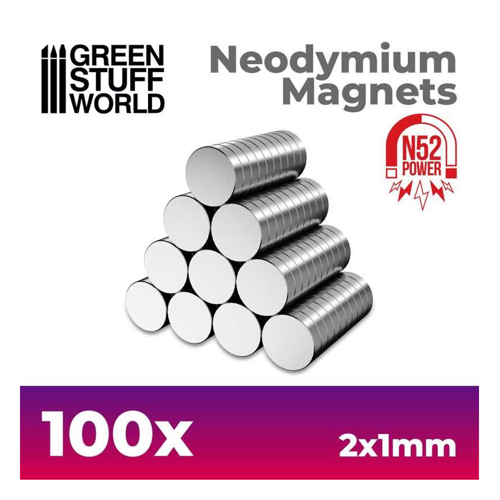 Neodymium Magnets 2x1mm - SET x100 (N52)