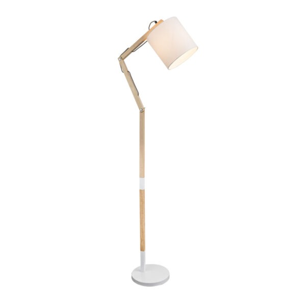 Podna Lampa | Mattis 21510S – E27 – Bela – Drvo