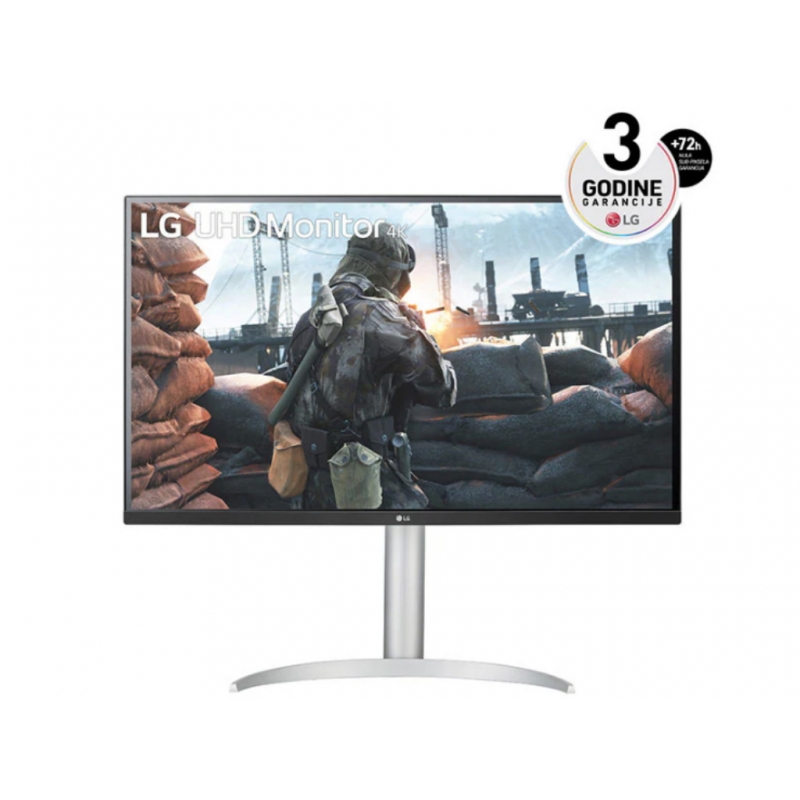 Monitor LG 32UP55NP-W 31.5"/VA/3840x2160/60Hz/4ms GtG/HDMIx2,DP,USB/freesync/visina/VESA/srebrna