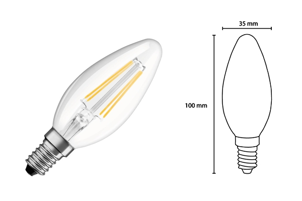 LED DW-E14/4F