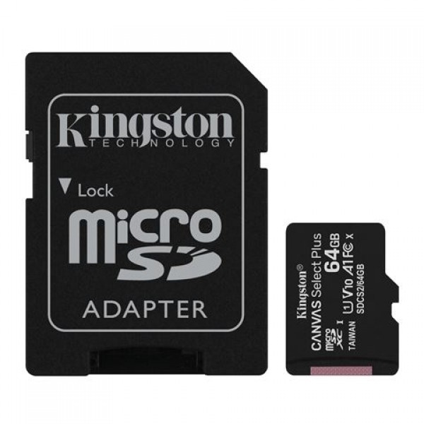 MICRO SD 64GB KINGSTON + SD adapter SDCS264GB