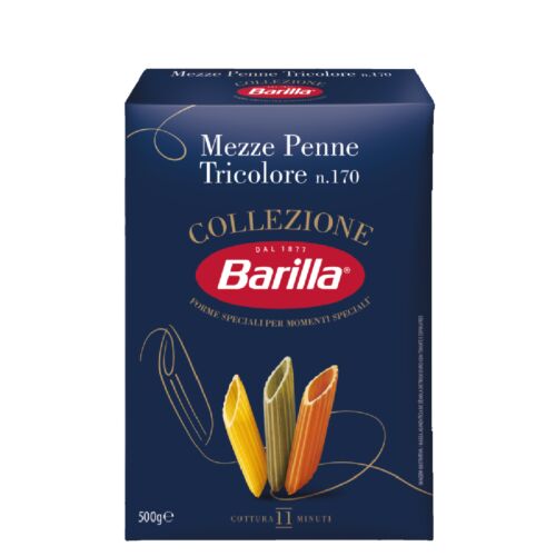 Barilla Testenina Mezze Penne Tricolore 500g