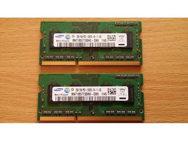 DDR3 2x2GB 1Rx8 RAM memorija laptop 10600S