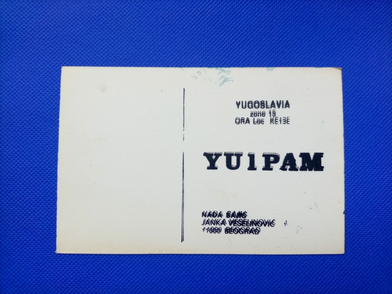 Radio amateri - Yugoslavia - YU1PAM - 197?.
