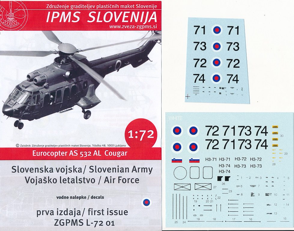 ZGPMS AS 532 AL Cougar Slovenian Army (1/72)