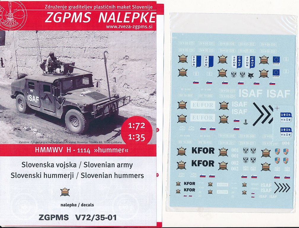 ZGPMS HMMWV H-1114 „Hummer“ Slovenian army (1/72 i 1/35)