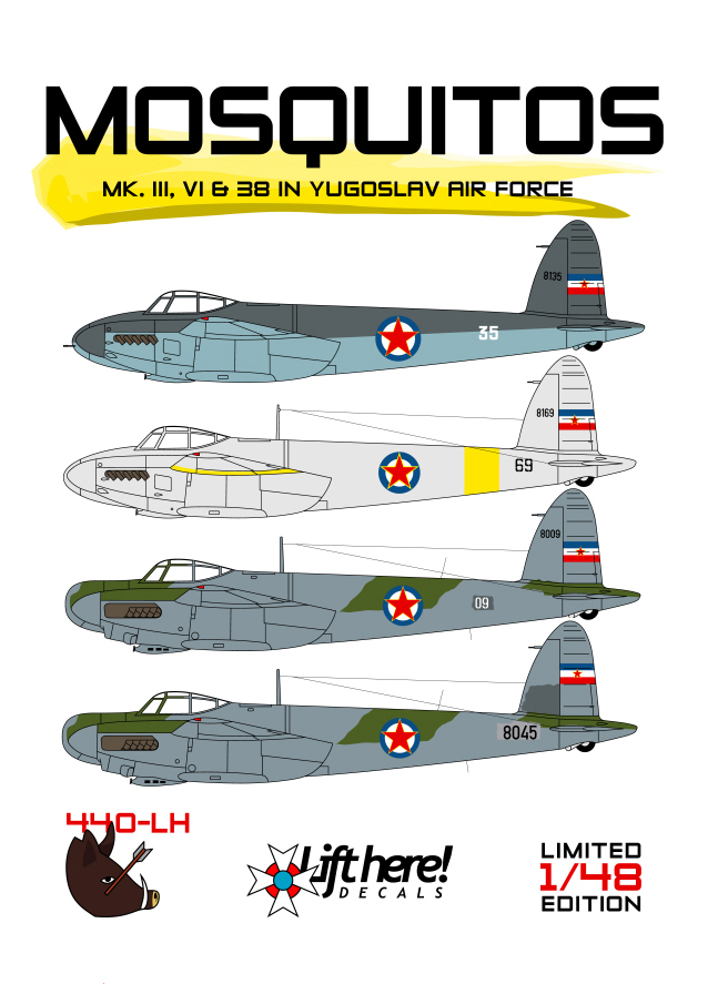 LIFT HERE! Mosquitos, Mk. III, VI & 38 in Yugoslav Air Force in 1/48