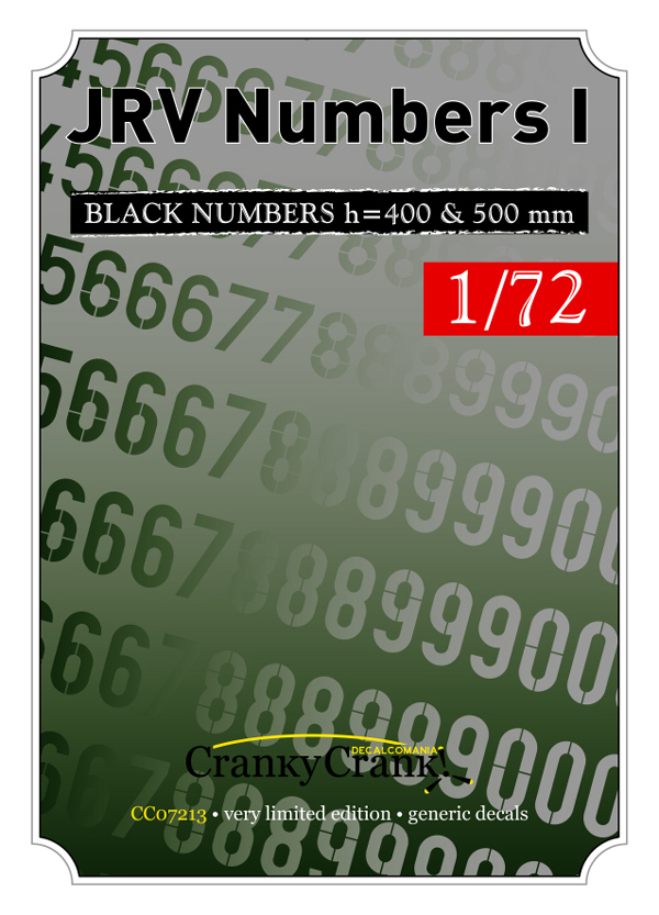 CRANKY CRANK! “JRV Numbers I”, Black Numbers h=400 & 500 mm