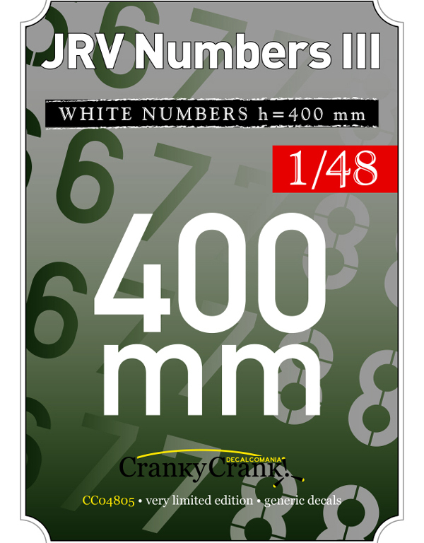 CRANKY CRANK! “JRV Numbers III”, White Numbers h=400 mm