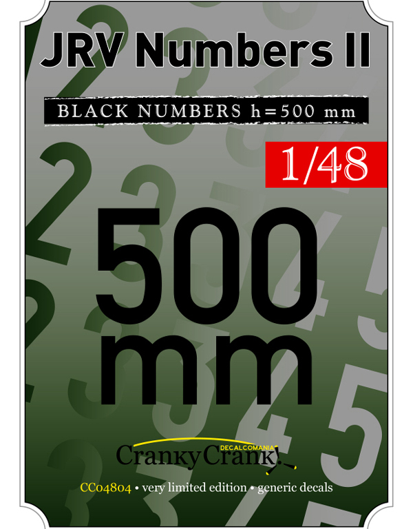 CRANKY CRANK! “JRV Numbers II”, Black Numbers h=500 mm