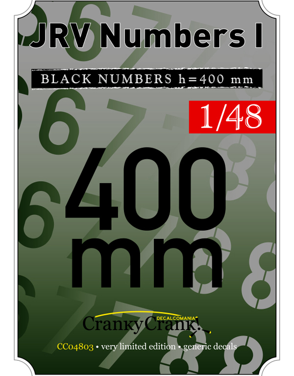 CRANKY CRANK! “JRV Numbers I”, Black Numbers h=400 mm