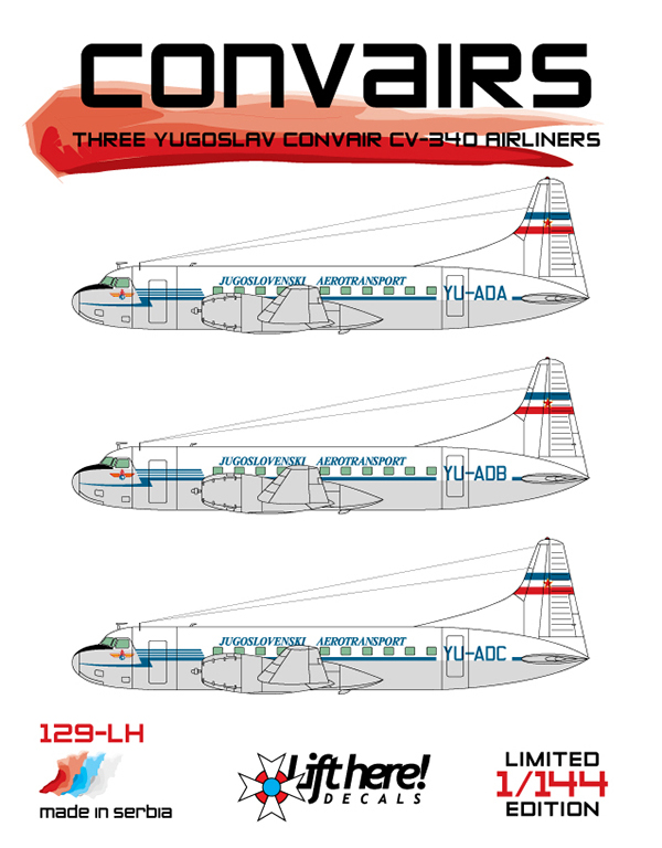 LIFT HERE! “Convairs”, Three Yugoslav Convair CV-340 Airliners