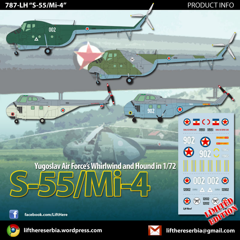 LIFT HERE! “S-55/Mi-4″, Yugoslav AF Whirlwind and Hound in 1/72