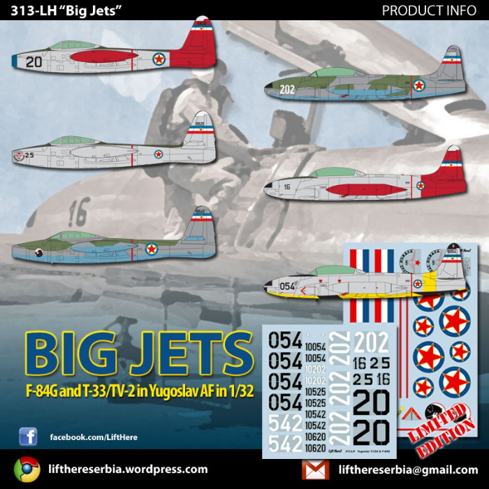 LIFT HERE! “Big Jets”, F-84G and T-33/TV-2 in Yugoslav AF 1/32