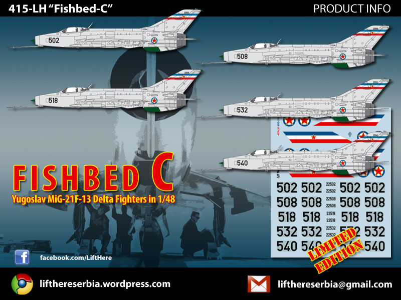 LIFT HERE! “Fishbed-C”, Yugoslav MiG-21f-13 Delta Fighters 1/48