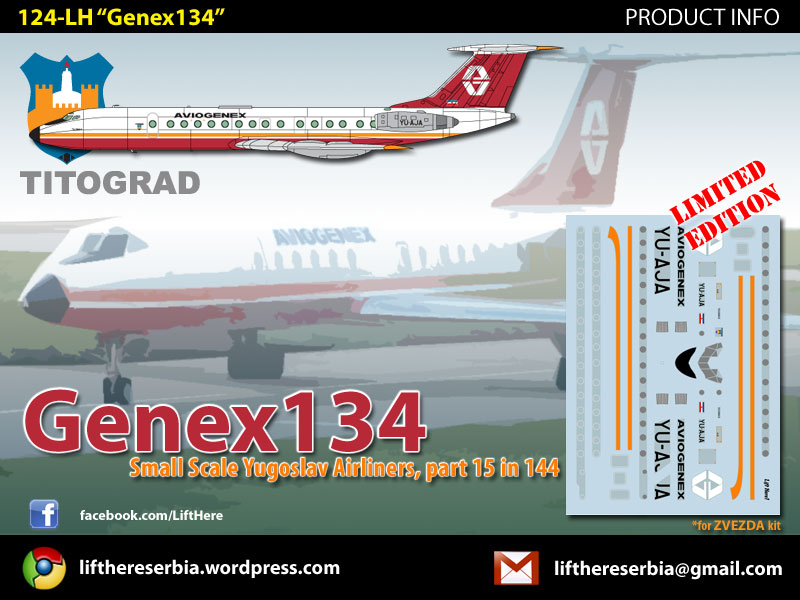 LIFT HERE! “Genex134”, Aviogenex TU-134 in 1/144