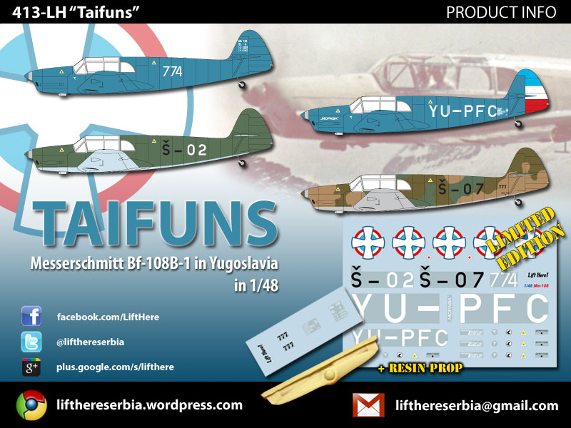 LIFT HERE! “Taifuns”, Messerschmitt Bf-108B-1 in Yugoslavia