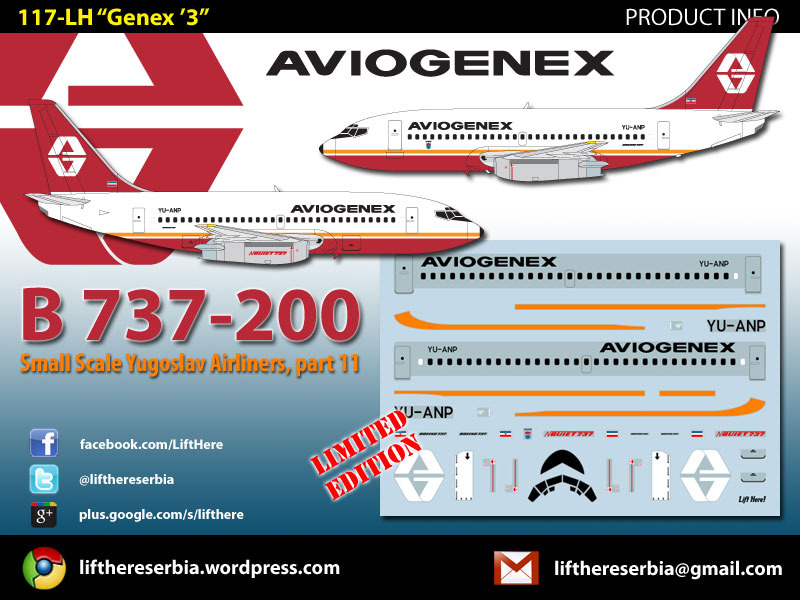 LIFT HERE! “Genex ’3″, Yugoslav Airliners part 11 in 1/144