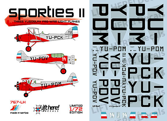 LIFT HERE! “Sporties II”, Three Yugoslav pre-War Light Planes