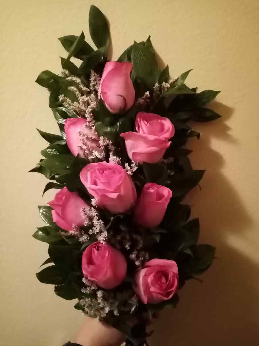 Buket za krst sa roze ružama 116
