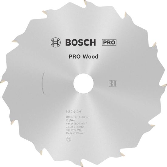 Bosch PRO Wood list kružne testere 165x1.7x20 mm 12z ATB/FT max 9.000 o/min (2608642600)