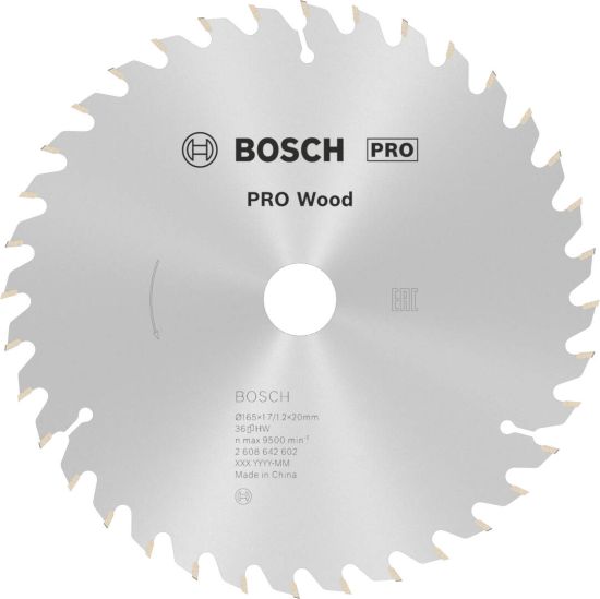 Bosch PRO Wood list kružne testere 165x1.7x20 mm 36z ATB max 9.000 o/min (2608642602)