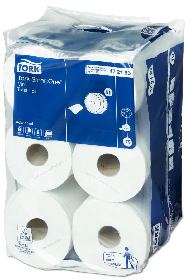 Tork SmartOne Mini toalet papir, T9 sistem, 2 slojni, 620 list, 111,6 m, 14,9 cm, 12 rolni