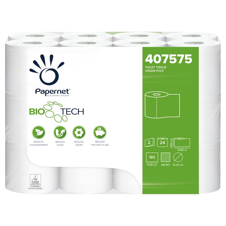 BioTech toalet papir, 2sl, PAPERNET , 180 listova, 24 rolne/pak,