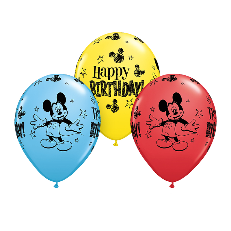 Mickey Mouse Happy Birthday 28cm – 1 kom – izaberite boju