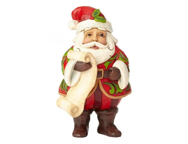Jim Shore (031729) Mini Santa With List figurica