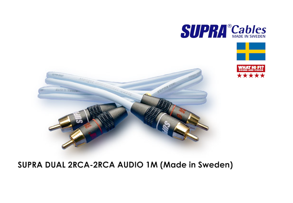 Supra Cables CABLE DUAL 2RCA-2RCA 1m