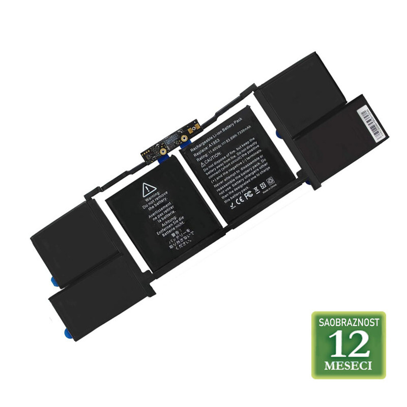 Baterija A1953 za laptop APPLE MacBook Pro 15″ A1990 (2018-2019) 11.4V 83.6Wh / 7356mAh
