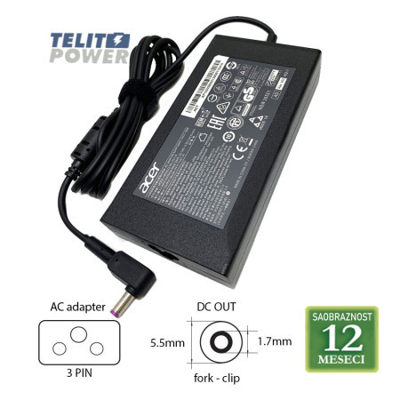 Acer 19V-7.1A ( 5.5 * 1.7 fork-clip ) PA-1131-05 laptop adapter ( 4141 )