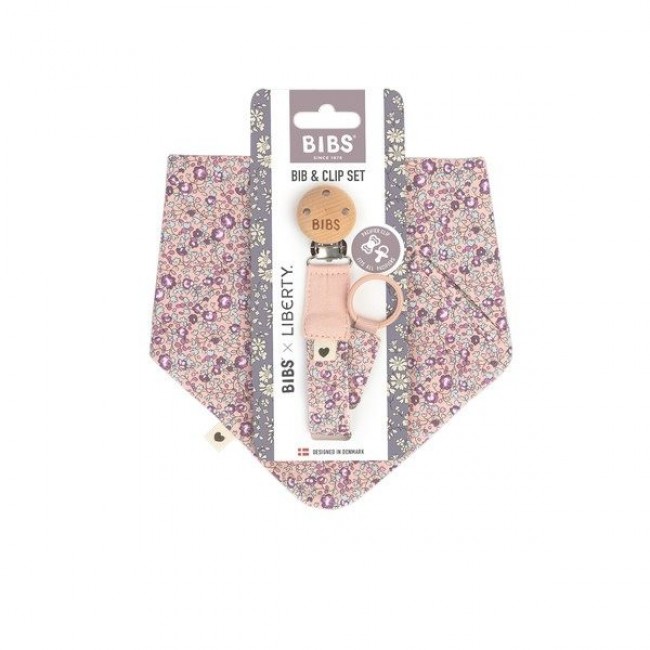 BIBS x Liberty - Portikla i vezica za dudu Eloise Blush