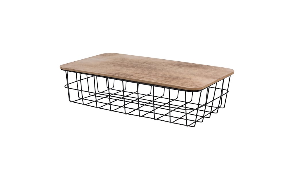 Korpa za odlaganje sa poklopcem Lisa 40x23x10cm crna