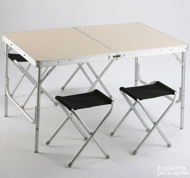 Kamp Rasklopivi kamperski sto prenosivi 120×60 + 4 stolice – Kamp Rasklopivi kamperski sto prenosivi 120×60 + 4 stolice