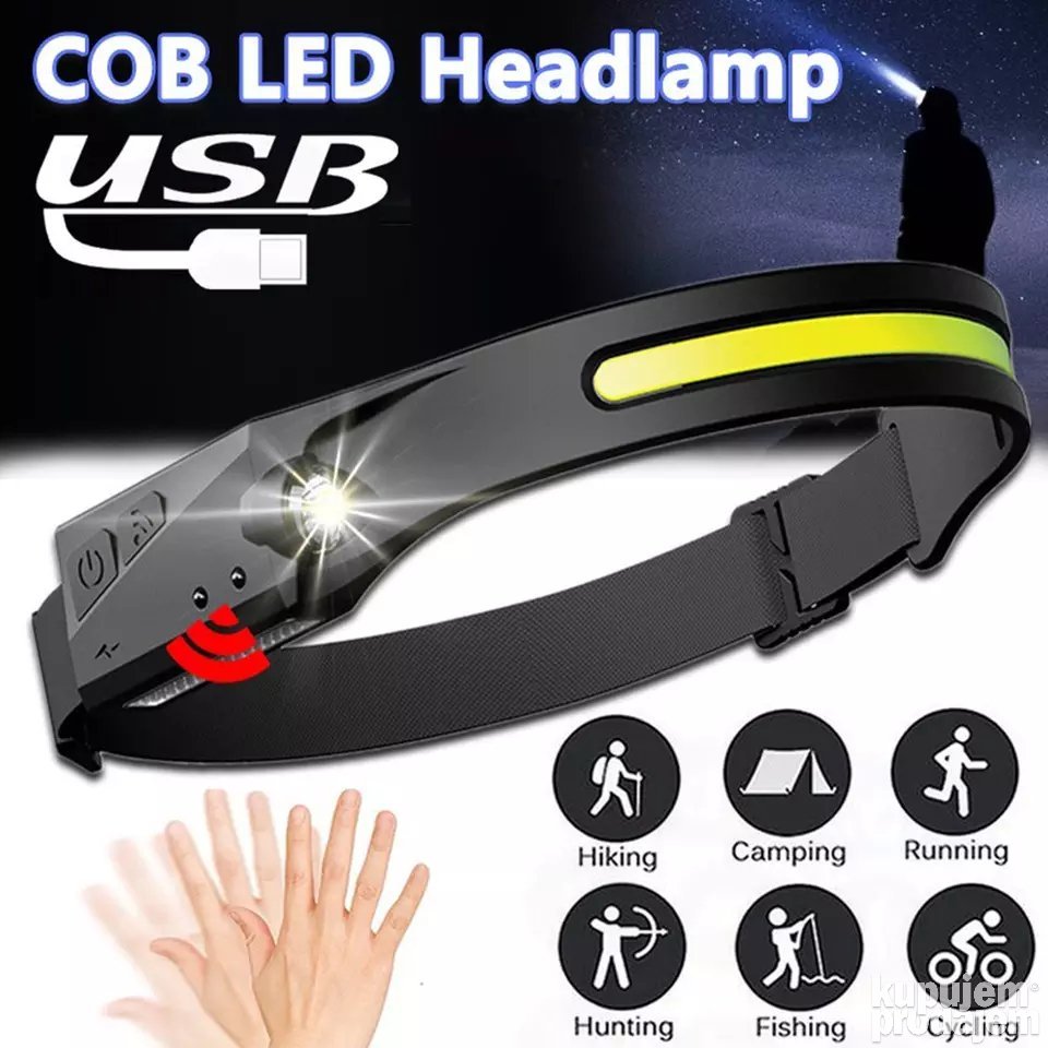Lampa za glavu COB + Led svetlo sa senzorom – Lampa za glavu COB + Led svetlo sa senzorom