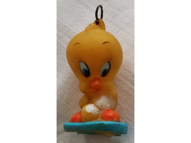 Vintage gumeni privesak Tweety visine 6.5 cm