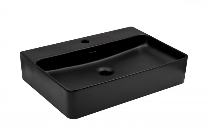 Lavabo nadgradni MINOTTI 600x425x135 sa otvorom za slavinu mat crni