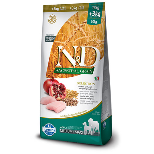 N&D Selection Adult Medium i Maxi Piletina i Nar 15 kg