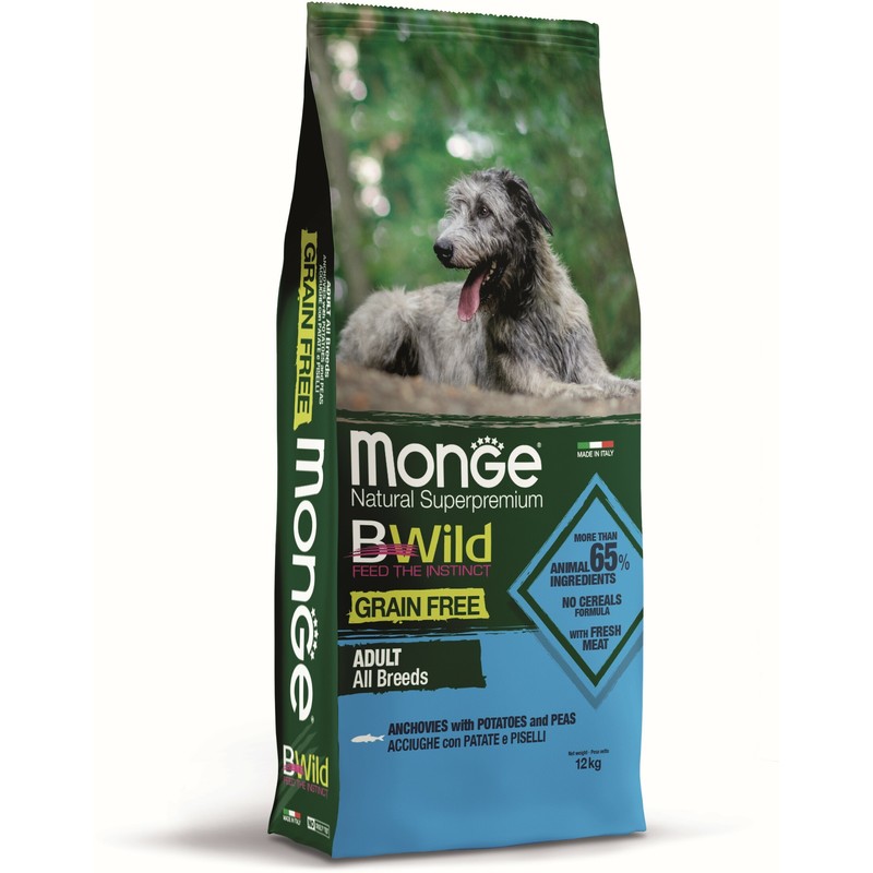 Monge Grain Free All Breeds Inćuni, Krompir i Grašak