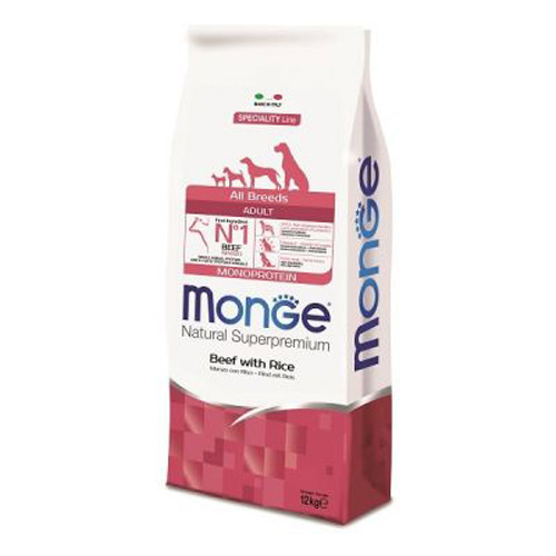 Monge Adult All Breeds Monoprotein Govedina i Pirinač 12 kg