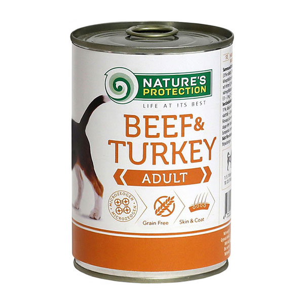 Nature's Protection Super Premium All Breed konzerva za pse Govedina i Ćuretina 400 g